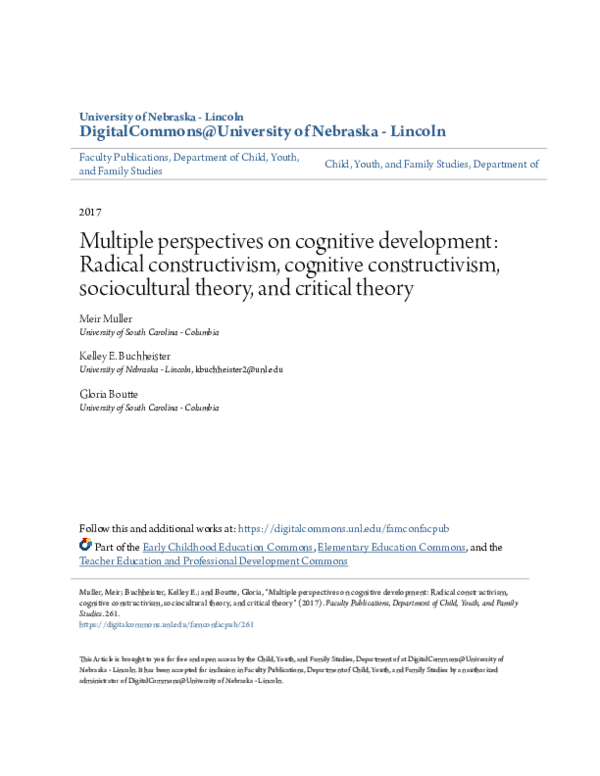 (PDF) Multiple perspectives on cognitive development: Radical ...