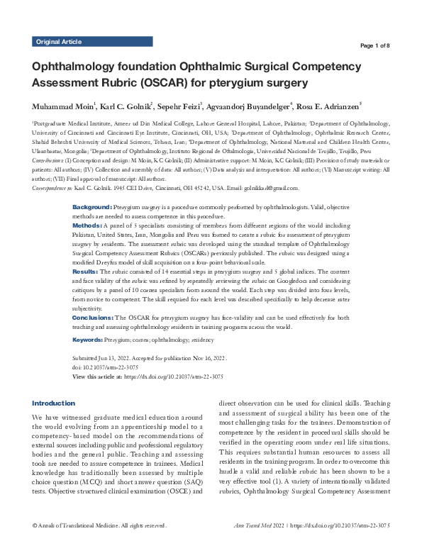 (PDF) Ophthalmology foundation Ophthalmic Surgical Competency ...