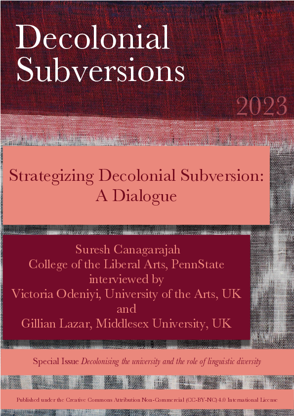 (PDF) Strategizing Decolonial Subversion: A Dialogue