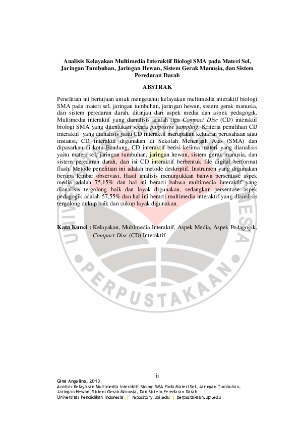 (PDF) Analisis Kelayakan Multimedia Interaktif Biologi Sma Pada Materi Sel, Jaringan Tumbuhan ...