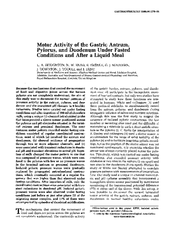 (PDF) Motor activity of the gastric antrum, pylorus, and duodenum under ...