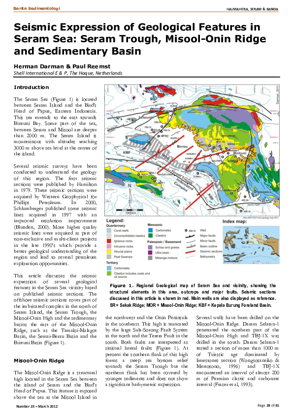 (PDF) Seismic Expression of Geological Features in Seram Sea: Seram ...