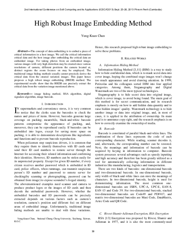 (PDF) High Robust Image Embedding Method