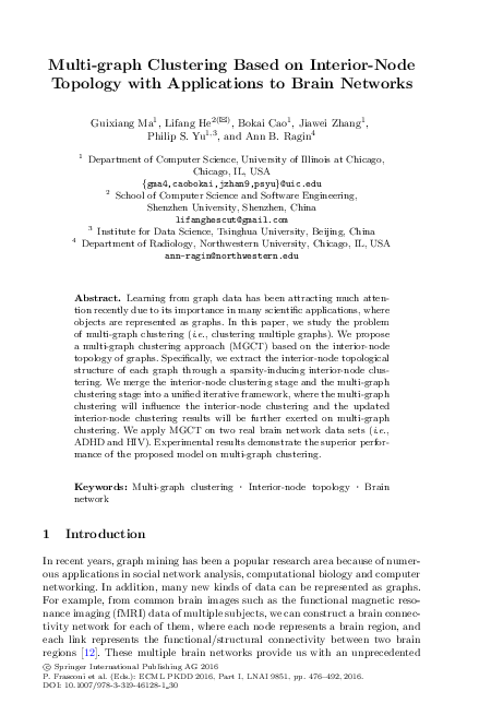 Pdf Multi Graph Clustering Based On Interior Node Topology With 1455