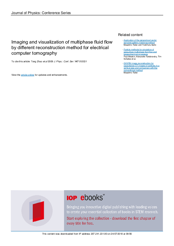 (PDF) Imaging and visualization of multiphase fluid flow by different reconstruction method for ...