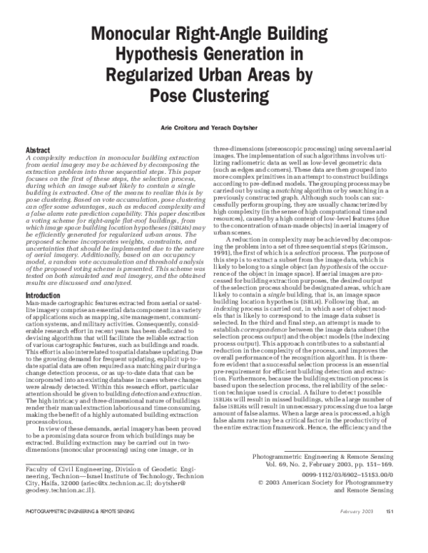 (PDF) Monocular Right-Angle Building Hypothesis Generation in ...