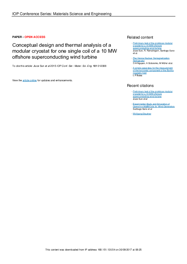 (PDF) Conceptual design and thermal analysis of a modular cryostat for one single coil of a 10 ...