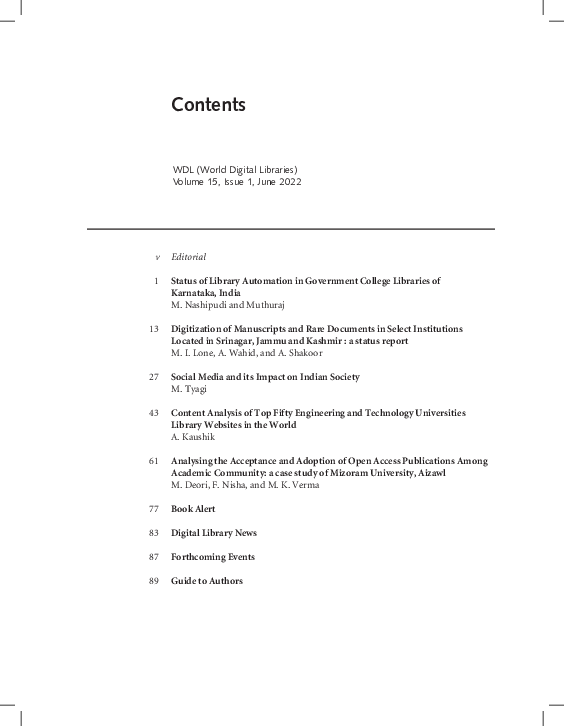 (PDF) Status of Library Automation in Government College Libraries of ...