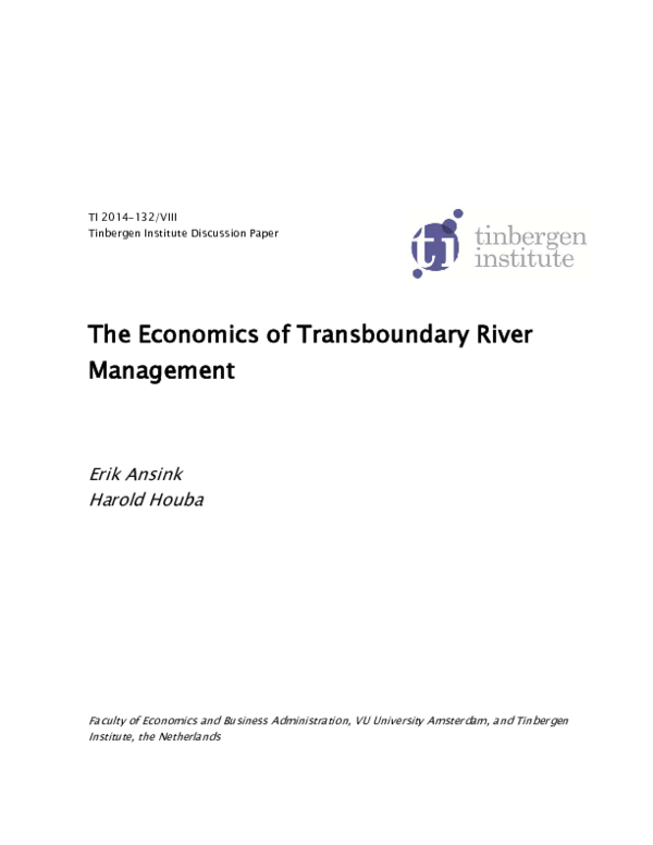 (PDF) Handbook of Water Economics