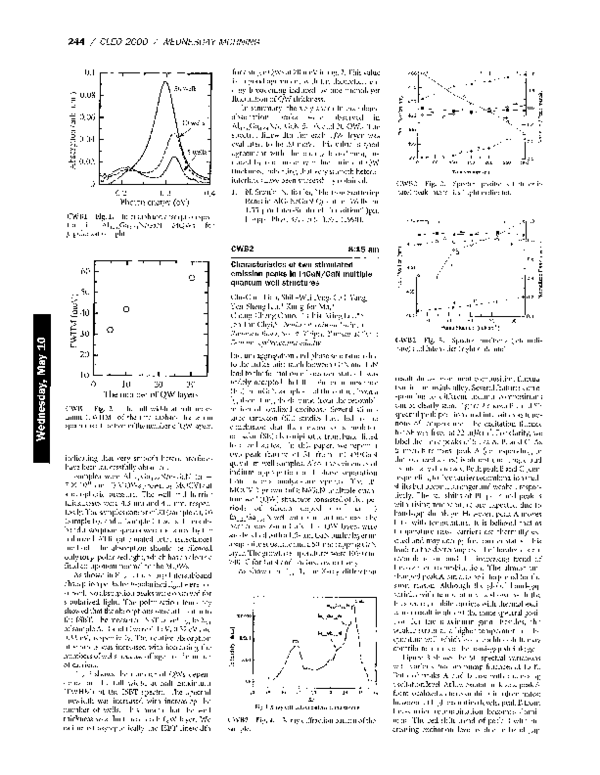 (PDF) Characteristics of two stimulated emission peaks in InGaN/GaN multiple quantum well structures