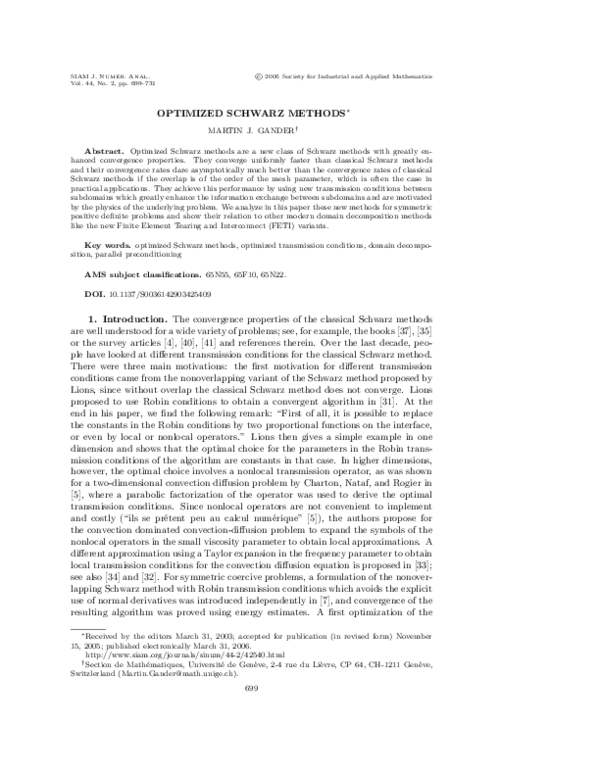 (PDF) Optimized Schwarz Methods