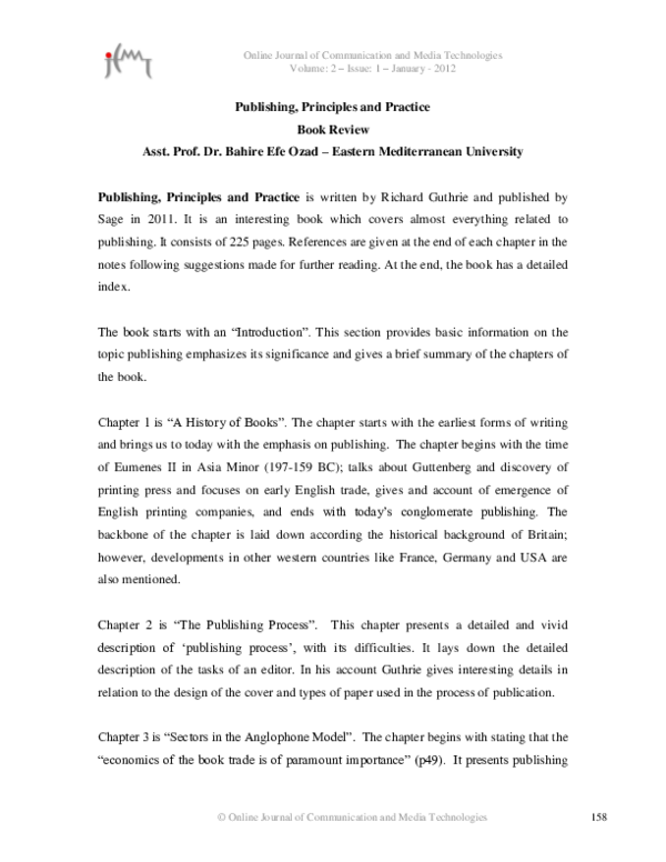 (PDF) Publishing, Principles and Practice
