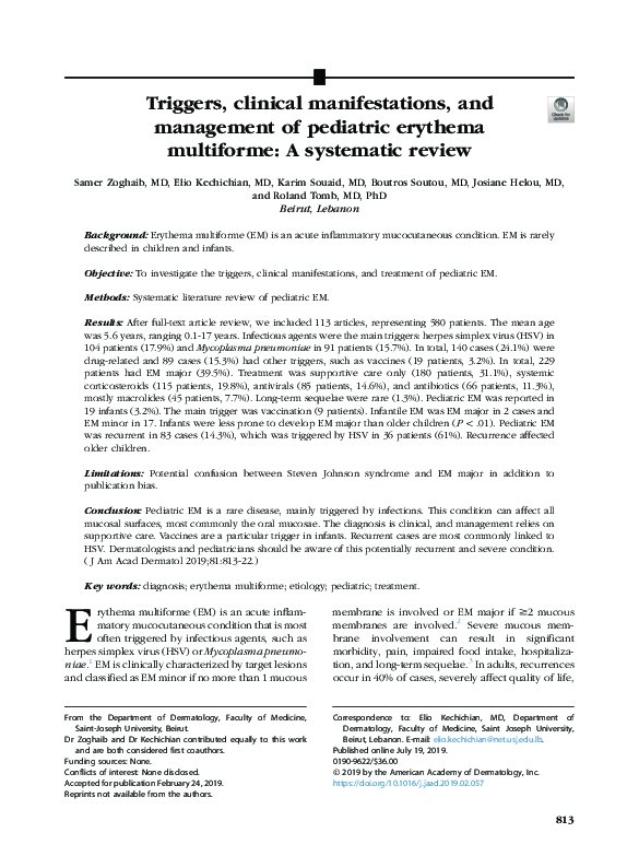 (PDF) Triggers, clinical manifestations, and management of pediatric ...