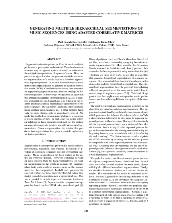 (PDF) Generating Multiple Hierarchical Segmentations Of Music Sequences Using Adapted ...