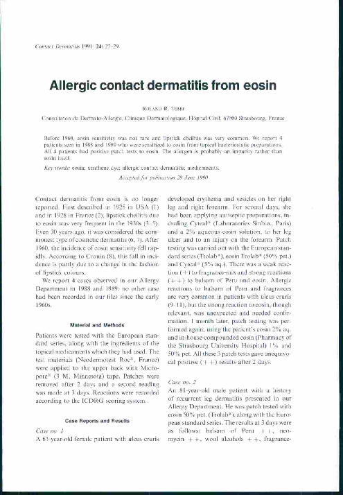 (PDF) Allergic contact dermatitis from eosin
