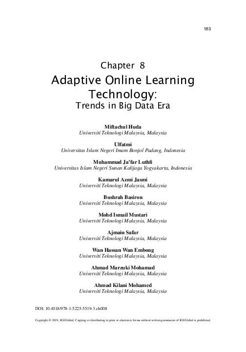 (PDF) Adaptive Learning Technology Leveraging Big Data Analytics