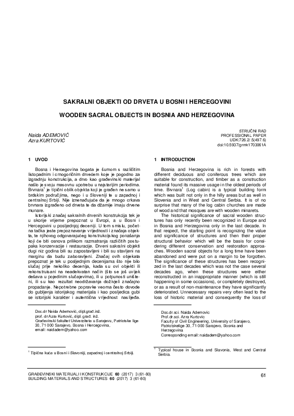 (PDF) Wooden sacral objects in Bosnia and Herzegovina