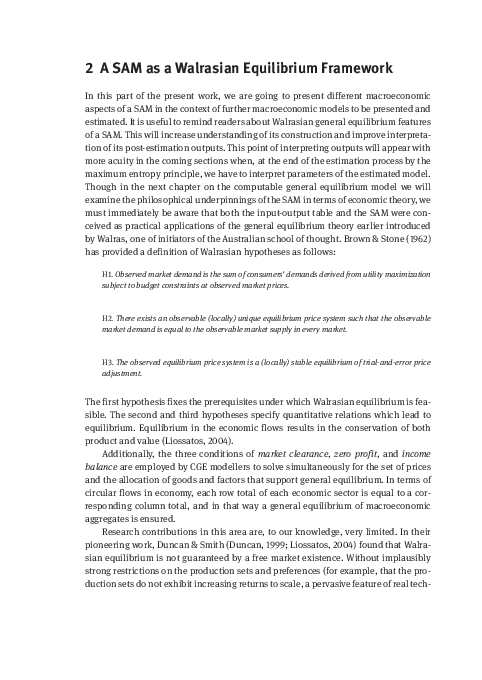 (PDF) 2 A SAM as a Walrasian Equilibrium Framework