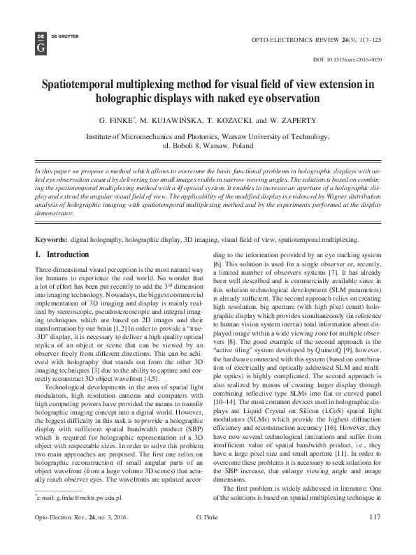 (PDF) Spatiotemporal multiplexing method for visual field of view ...