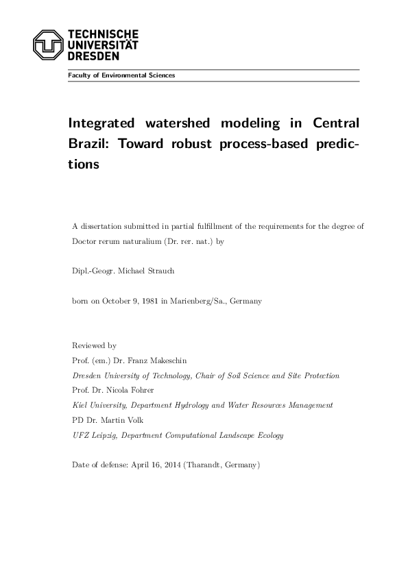 (PDF) Integrated watershed modeling in Central Brazil | Michael Strauch ...