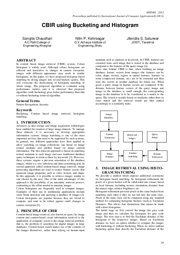 (PDF) CBIR using Bucketing and Histogram | jitendra saturwar - Academia.edu