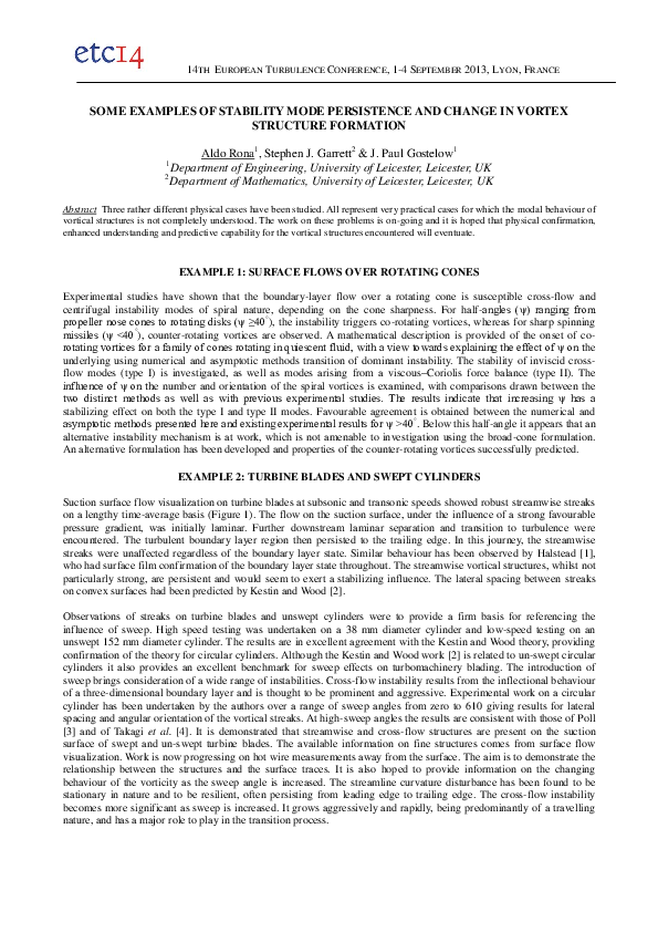 (PDF) Some Examples of Stability Mode Persistence and Change in Vortex ...