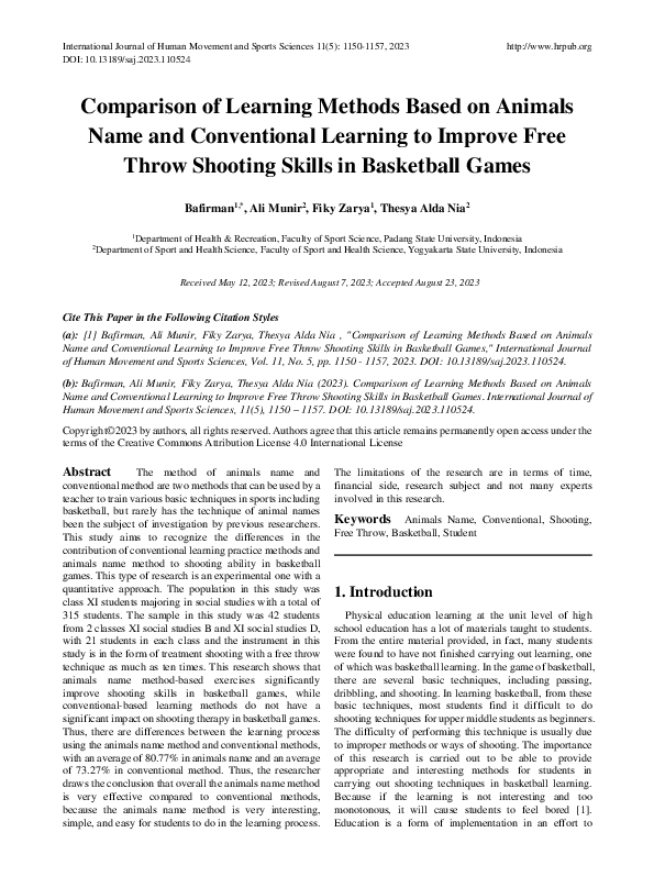 (PDF) Comparison of Learning Methods Based on Animals Name and ...