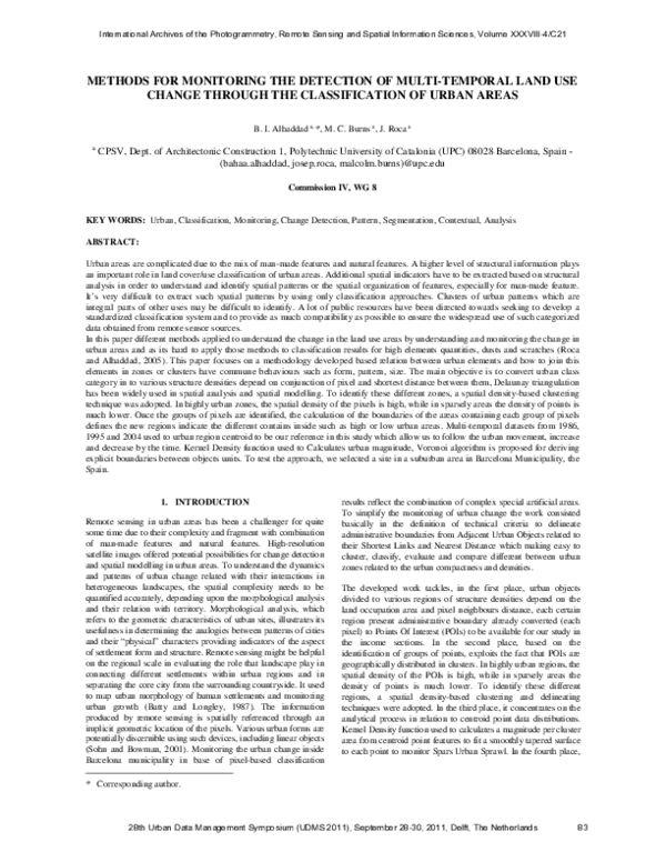 (PDF) Methods for Monitoring the Detection of Multi-Temporal Land Use Change Through the ...
