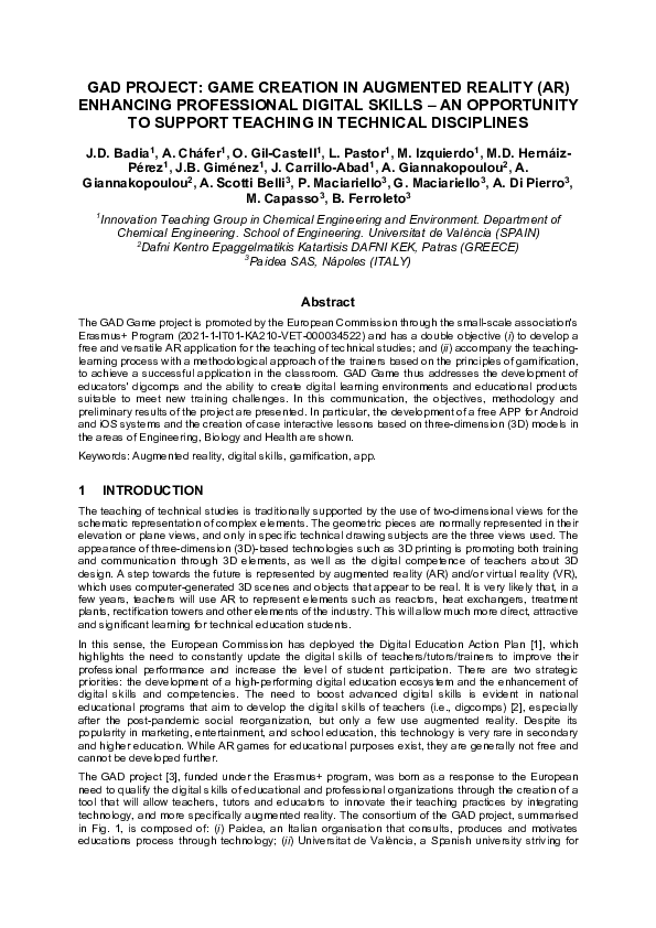 (PDF) Gad Project: Game Creation in Augmented Reality (Ar) Enhancing ...