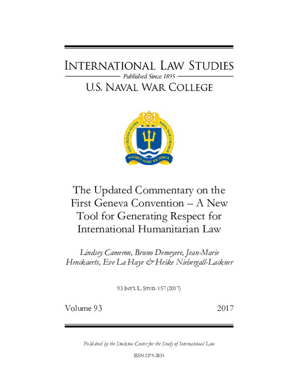 (PDF) The updated Commentary on the First Geneva Convention – a new ...