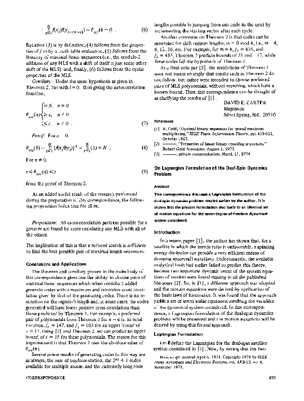 (PDF) On Lagrangian Formulation of the Dual-Spin Dynamics Problem