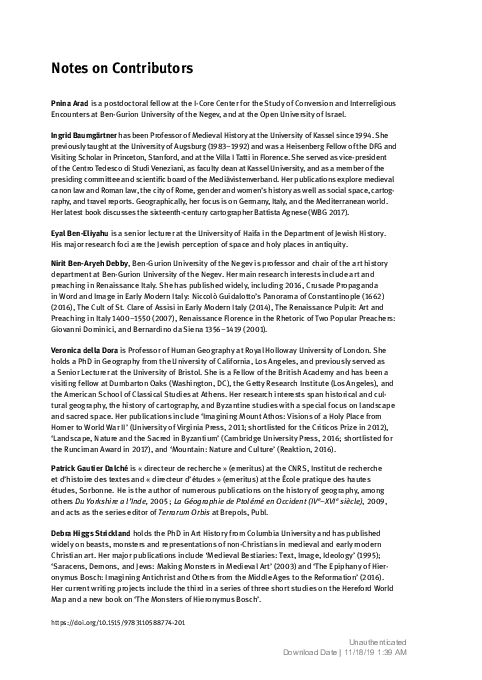 (PDF) Maps and Travel in the Middle Ages and the Early Modern Period ...