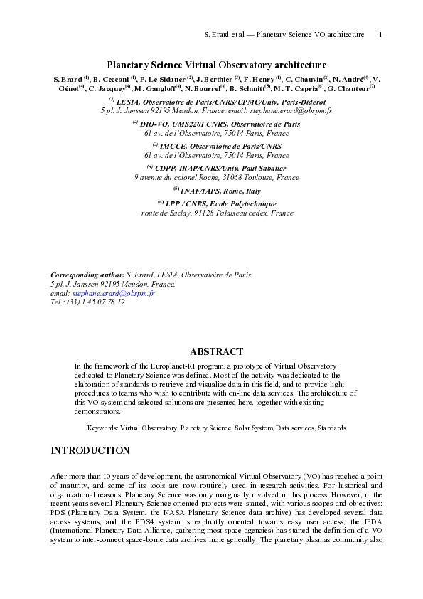 (PDF) Planetary Science Virtual Observatory architecture