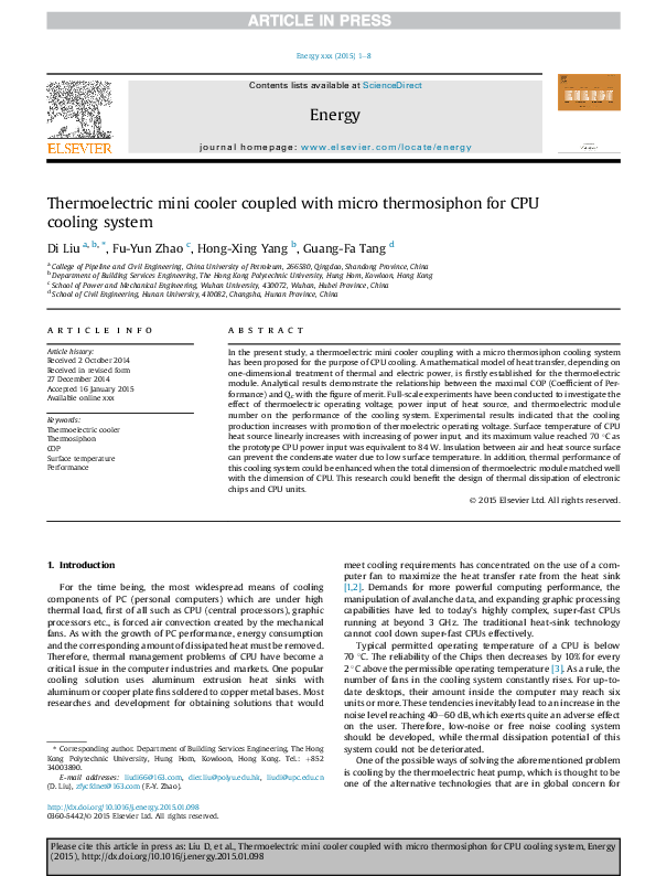 (PDF) Thermoelectric mini cooler coupled with micro thermosiphon for ...