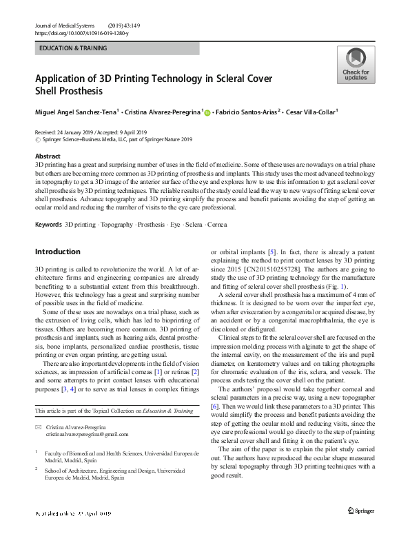 (PDF) Application of 3D Printing Technology in Scleral Cover Shell ...