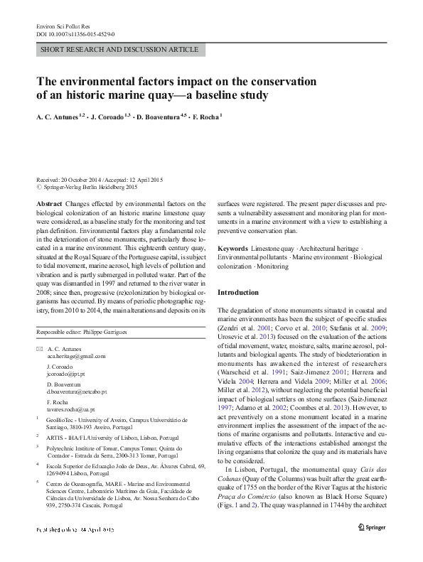 (PDF) The environmental factors impact on the conservation of an ...