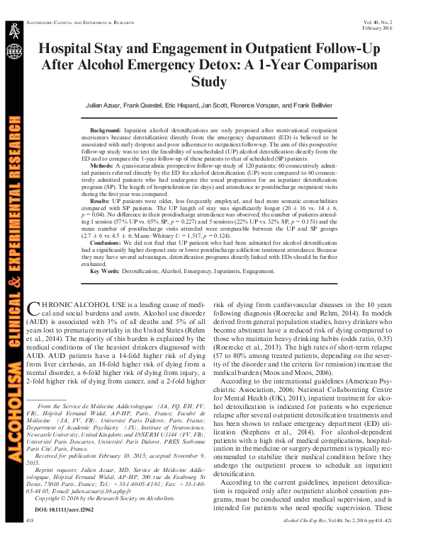 (PDF) Hospital Stay and Engagement in Outpatient Follow-Up After ...