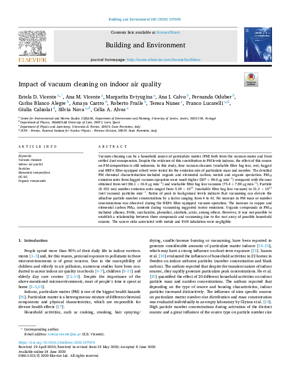 (PDF) Impact of vacuum cleaning on indoor air quality