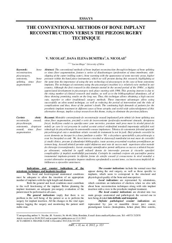 (PDF) The Conventional Methods of Bone Implant Reconstruction Versus ...