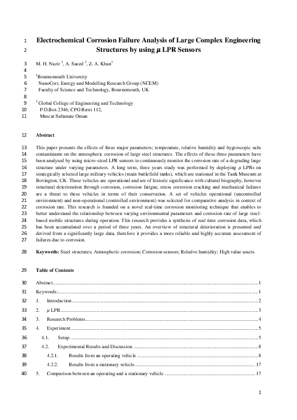(PDF) Electrochemical corrosion failure analysis of large complex engineering structures by ...