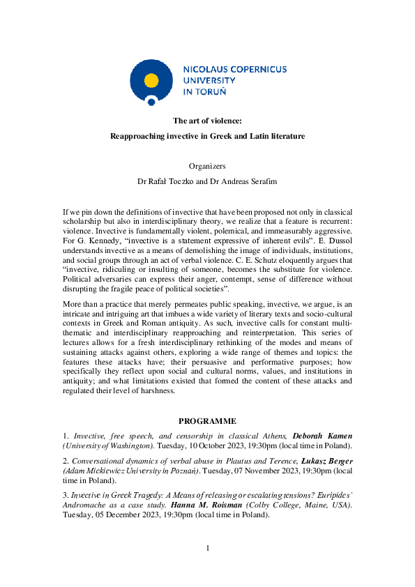 (PDF) Research Seminars at Nicolaus Copernicus University. The Art of ...