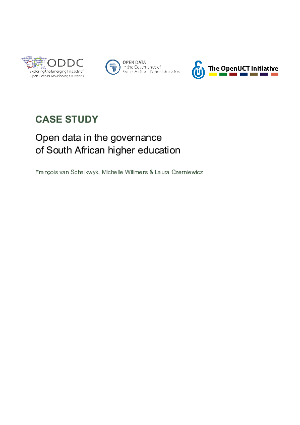 (PDF) Open Data in the Governance of South African Higher Education: Research Report