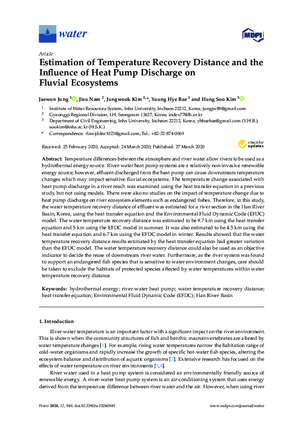 (PDF) Estimation of Temperature Recovery Distance and the Influence of ...