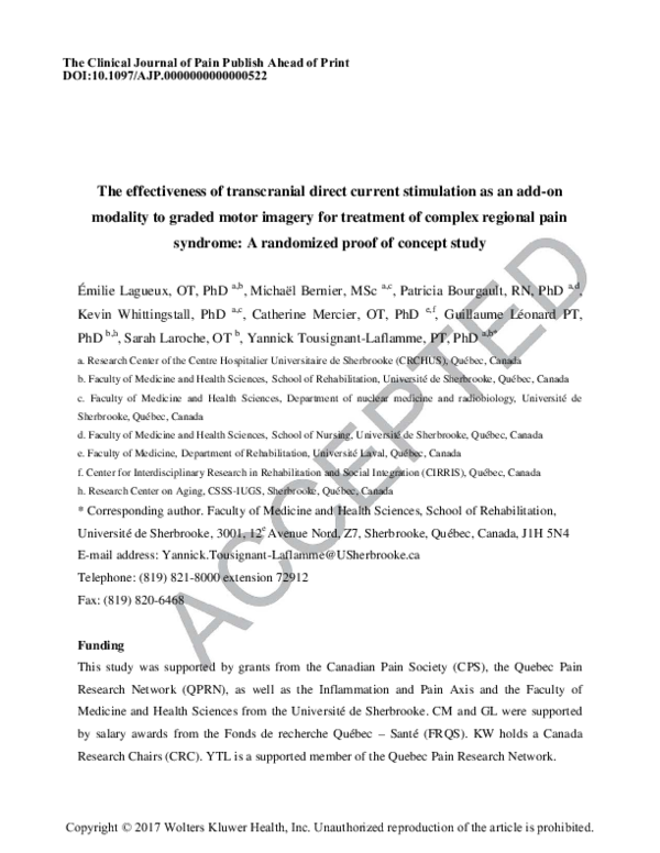 (PDF) The effectiveness of Transcranial Direct Current Stimulation as an intervention to improve ...