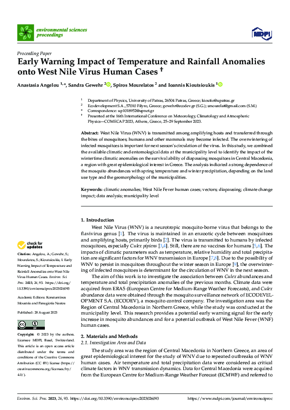 (PDF) Early Warning Impact of Temperature and Rainfall Anomalies onto ...