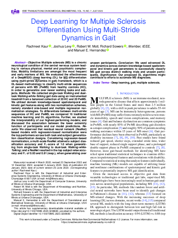 (PDF) Deep Learning for Multiple Sclerosis Differentiation Using Multi-Stride Dynamics in Gait