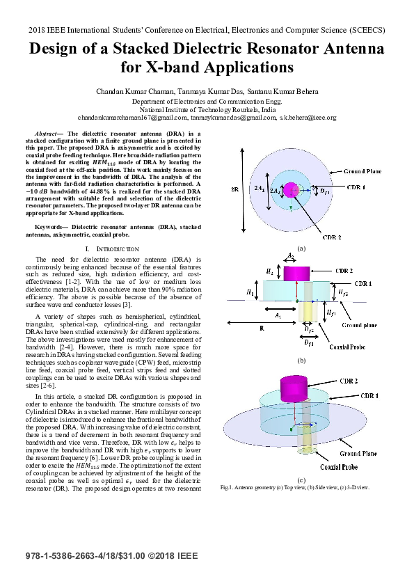 (PDF) Design of a Stacked Dielectric Resonator Antenna for X-band ...