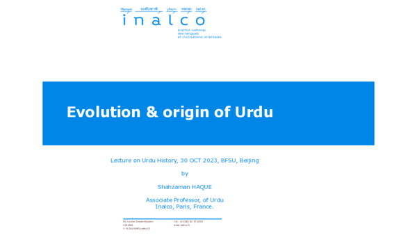 (PDF) Evolution and origin of Urdu