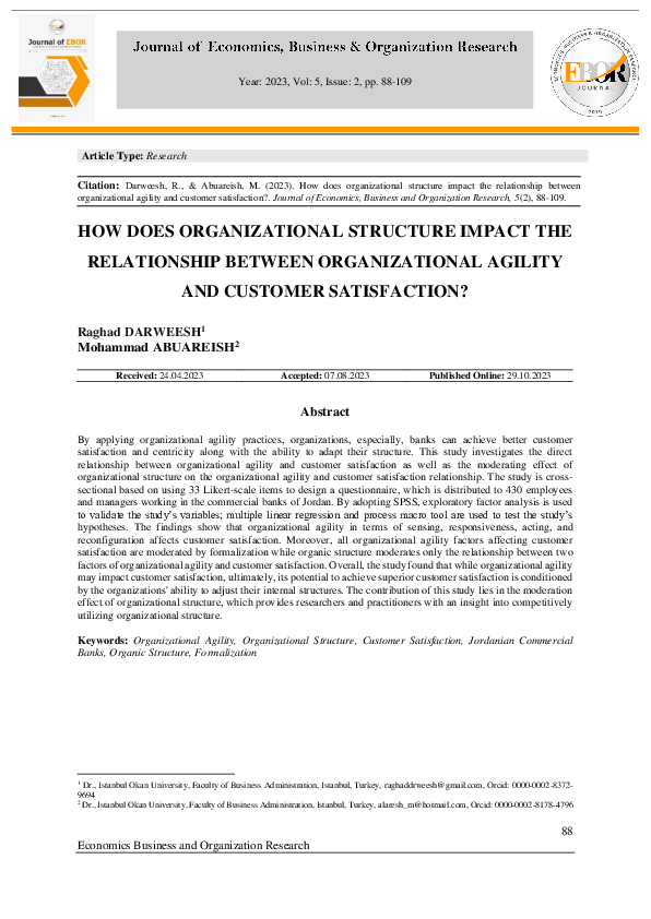 (PDF) HOW DOES ORGANIZATIONAL STRUCTURE IMPACT THE RELATIONSHIP BETWEEN ORGANIZATIONAL AGILITY ...