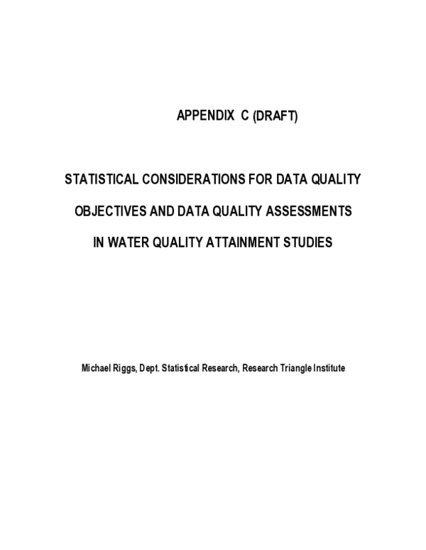 (PDF) Appendix C (Draft) Statistical Considerations for Data Quality ...